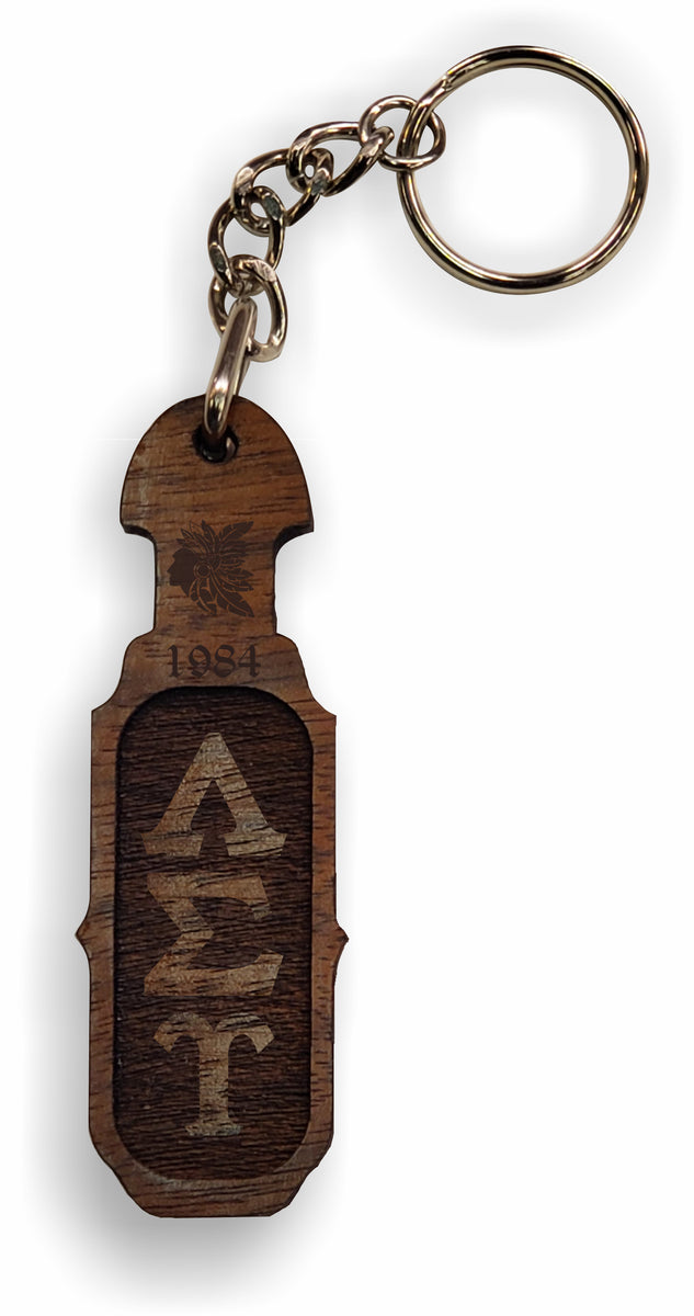 Lambda Sigma Upsilon - Paddle Keychain, Laser Engraved; Maple & Walnut – Greek Apparel and Hobbies