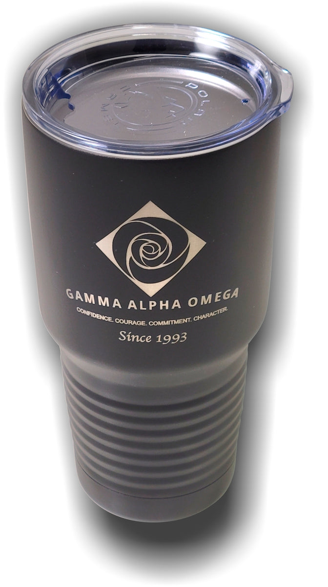 Gamma Alpha Omega - 30oz. Travel Mug with Flower and 1993 - 12249-93DA ...
