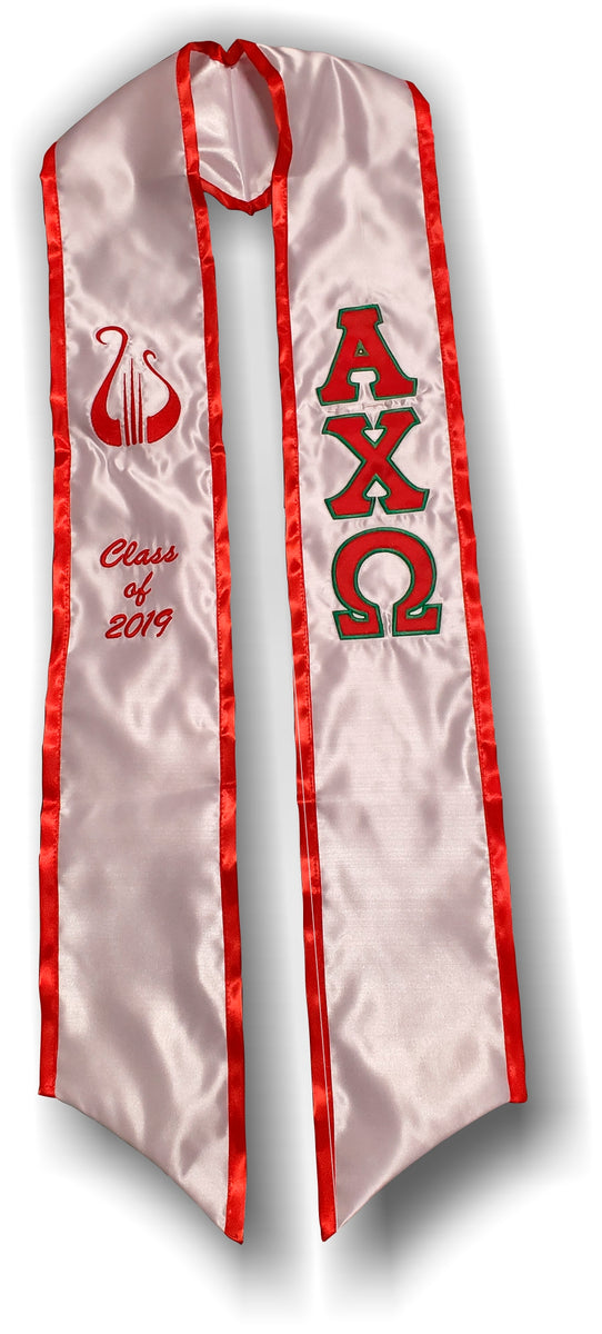 Alpha Chi Omega Graduation Stole with Lyre - 1007-A6E7D9-050323 – Greek ...