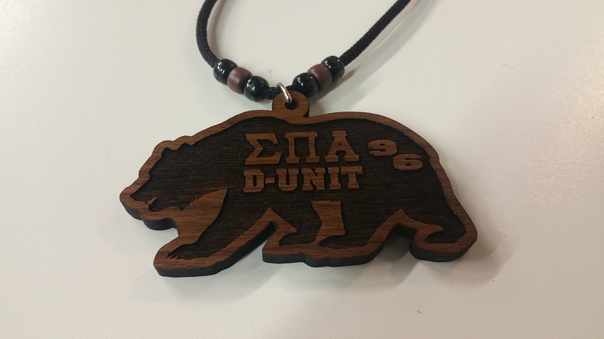 Sigma Pi Alpha - American Walnut Bear Tiki – Greek Apparel and Hobbies