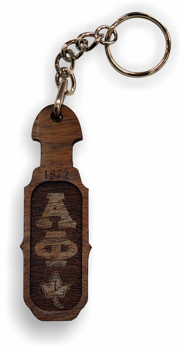 Alpha Phi-Paddle Keychain, Laser Engraved; Maple & Walnut-01-KEY-PDL ...